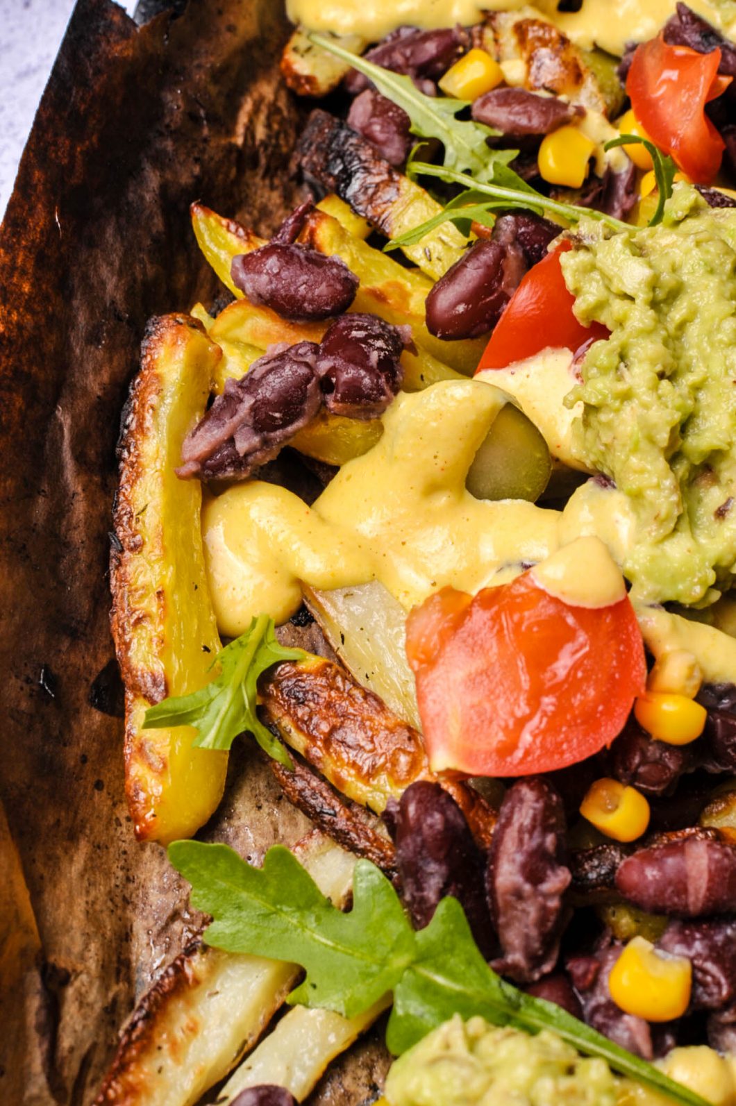 Vegan Loaded Fries - Easy and Quick Recipe - Thyme with Tina